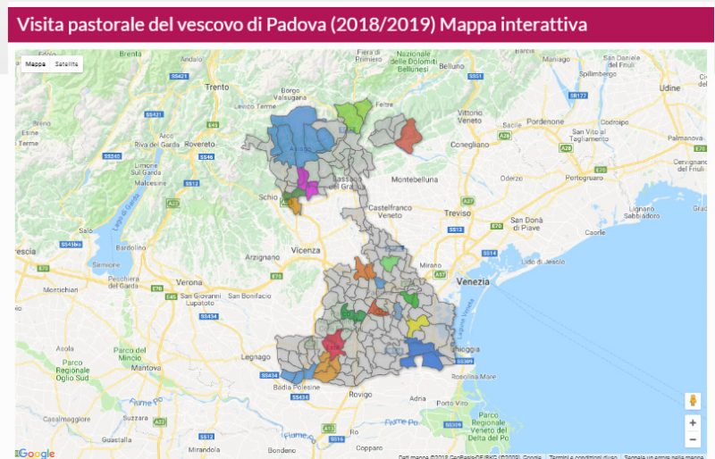 cartina - Chiesa di Padova